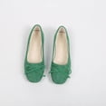 Green Women'S Casual Flats Round Toe Bowknot Suede Shoes Green Outdoor ...