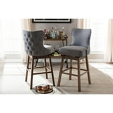 Baxton Studio Gradisca Upholstered Swivel Bar Stool - Set of 2 ...