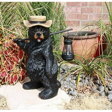 Goodeco Large Welcome Bear Statue with Solar LED Lantern for Home ...