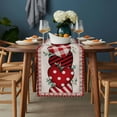 Valentine's Day Table Runner 13x120 inch Red Love Heart with Eucalyptus ...