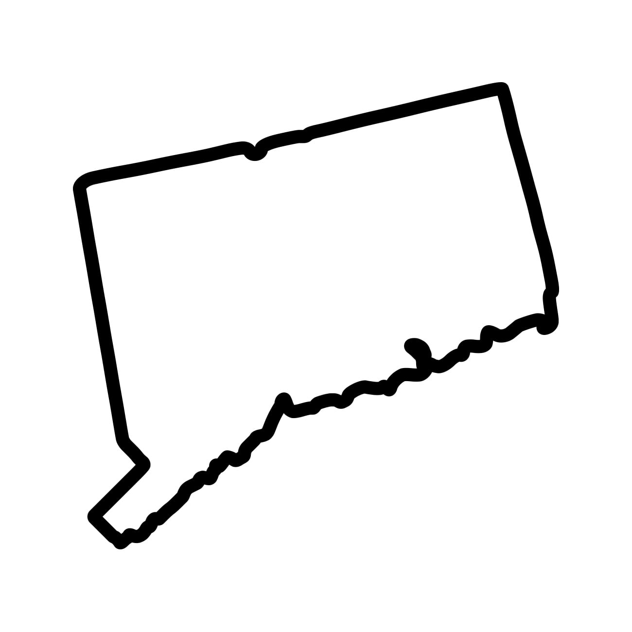 Connecticut Outline Sticker Decal Die Cut - Self Adhesive Vinyl ...