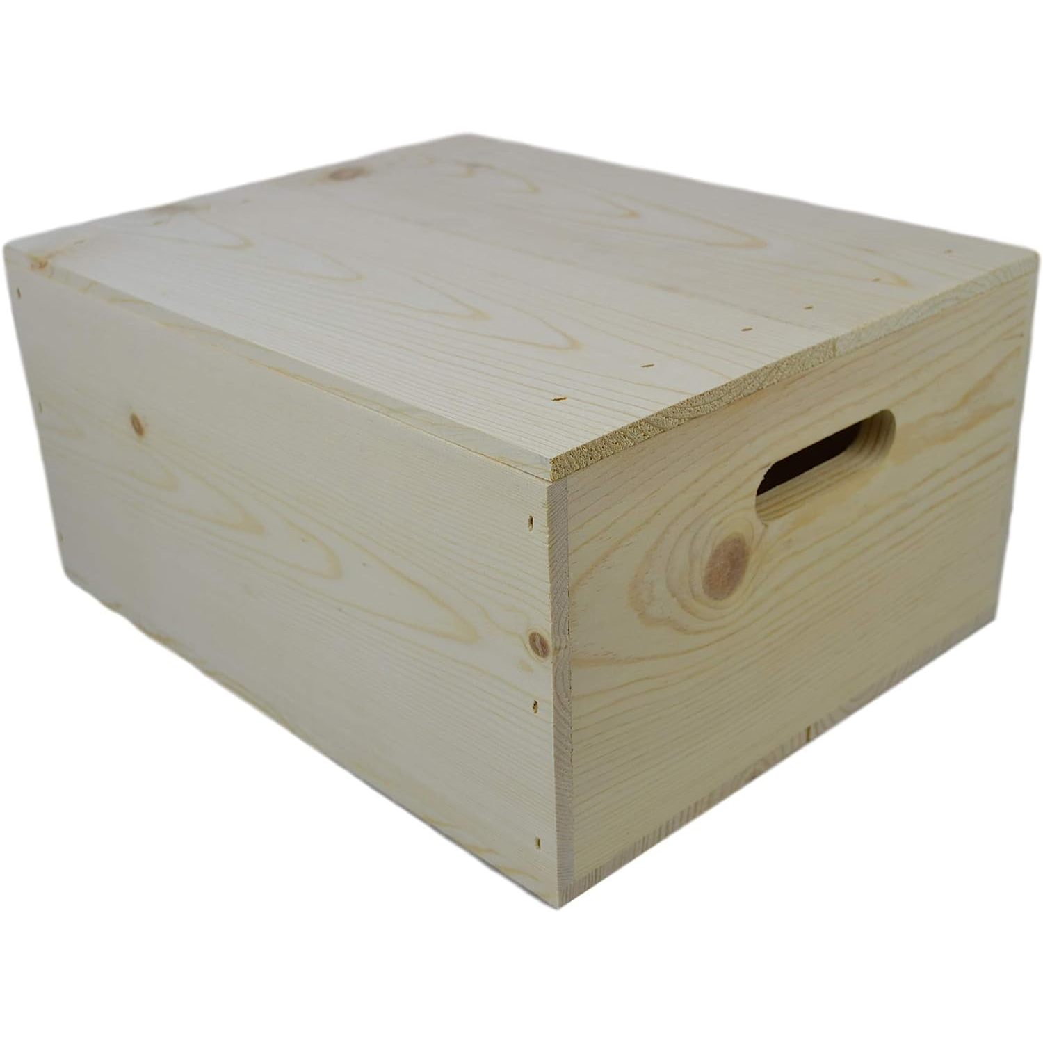 Wooden Pine Box with Hand Holes and a Drop on Lid - Walmart.com