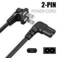 NEMA 1-15P to IEC 320 C7 Right Angle Power Cord, 90 Degree Polarized 8 ...
