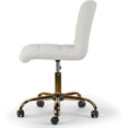 Aman Cream Boucle Upholstered Adjustable Height Swivel Office Chair ...