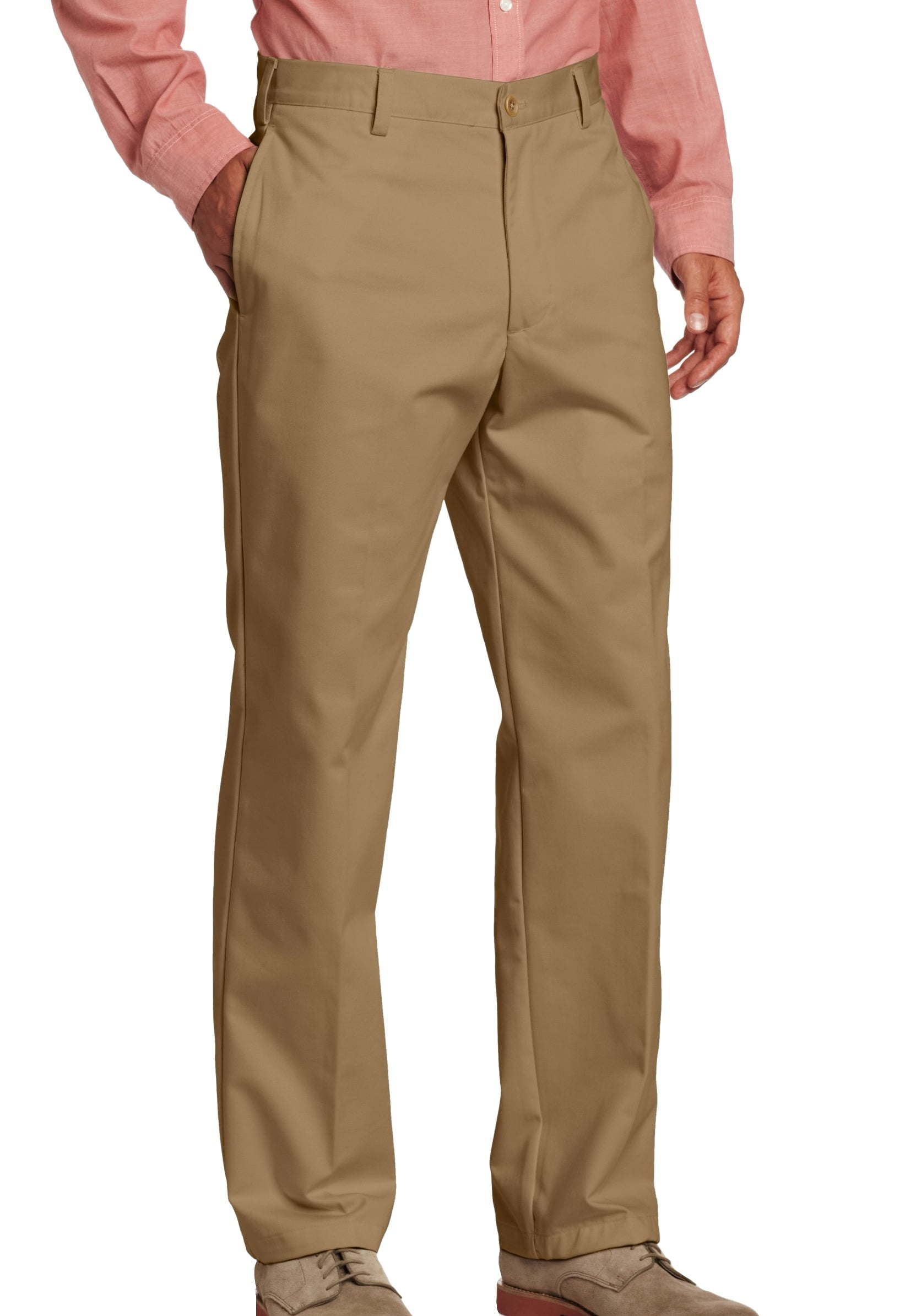 NEW Brown Mens Size 34x29 Classic Fit Flat-Front Chino Pants - Walmart.com