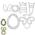 JHEHF Easter Wire Wreath Frame Easter Egg Carrots Rabbit Shaped DIY ...