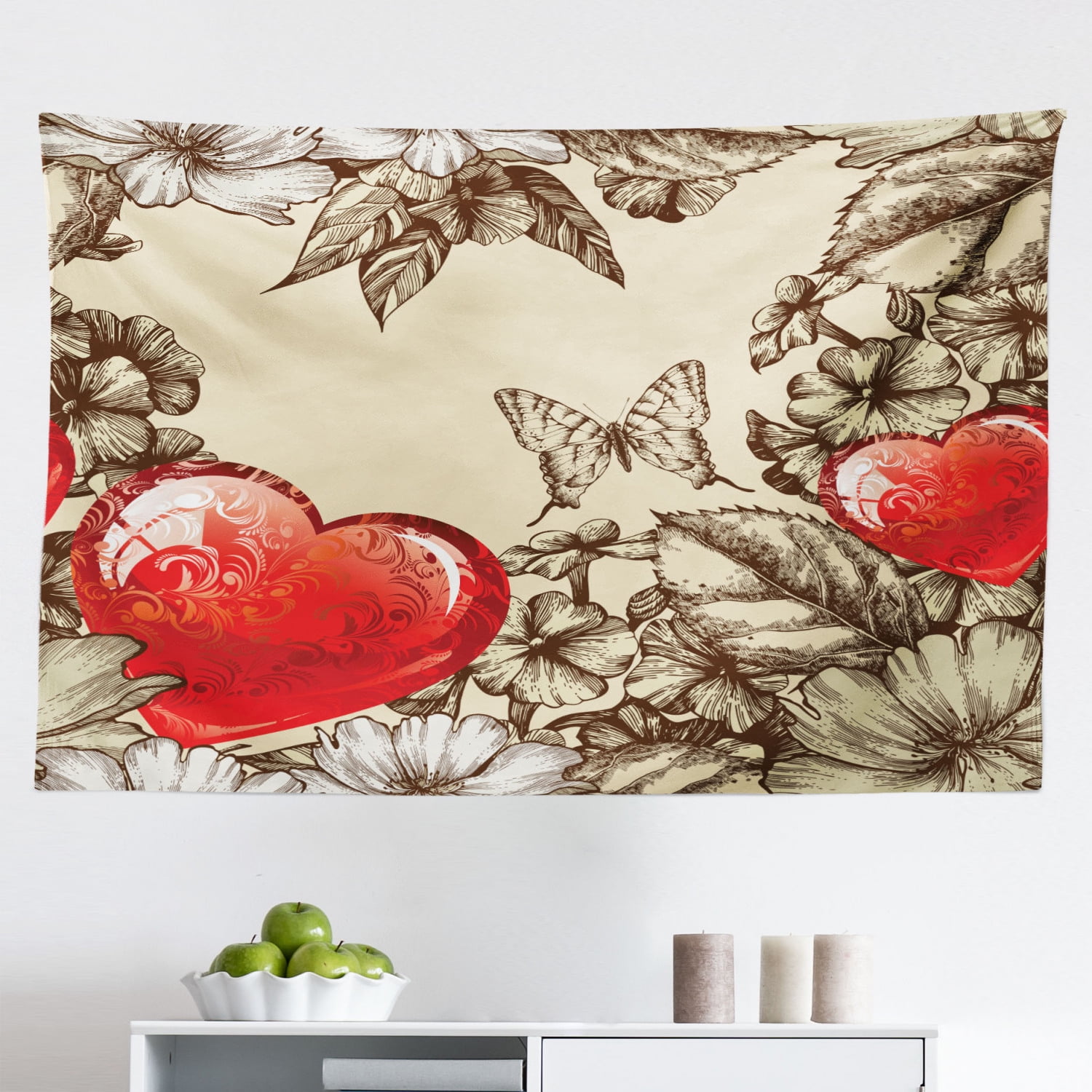 Love Tapestry, Heart Design Elements Love Letter Handwriting ...