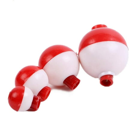 8Pcs Assorted Fishing Bobbers Round Floats Combo Tackle Red & White ...
