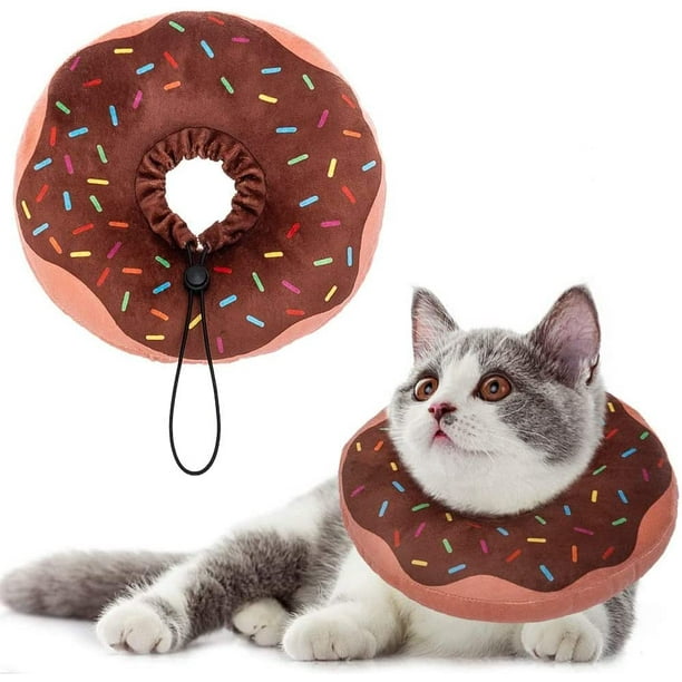Cat Recovery Collar Soft - Cat Surgery Cone Collar Cute Donut ...