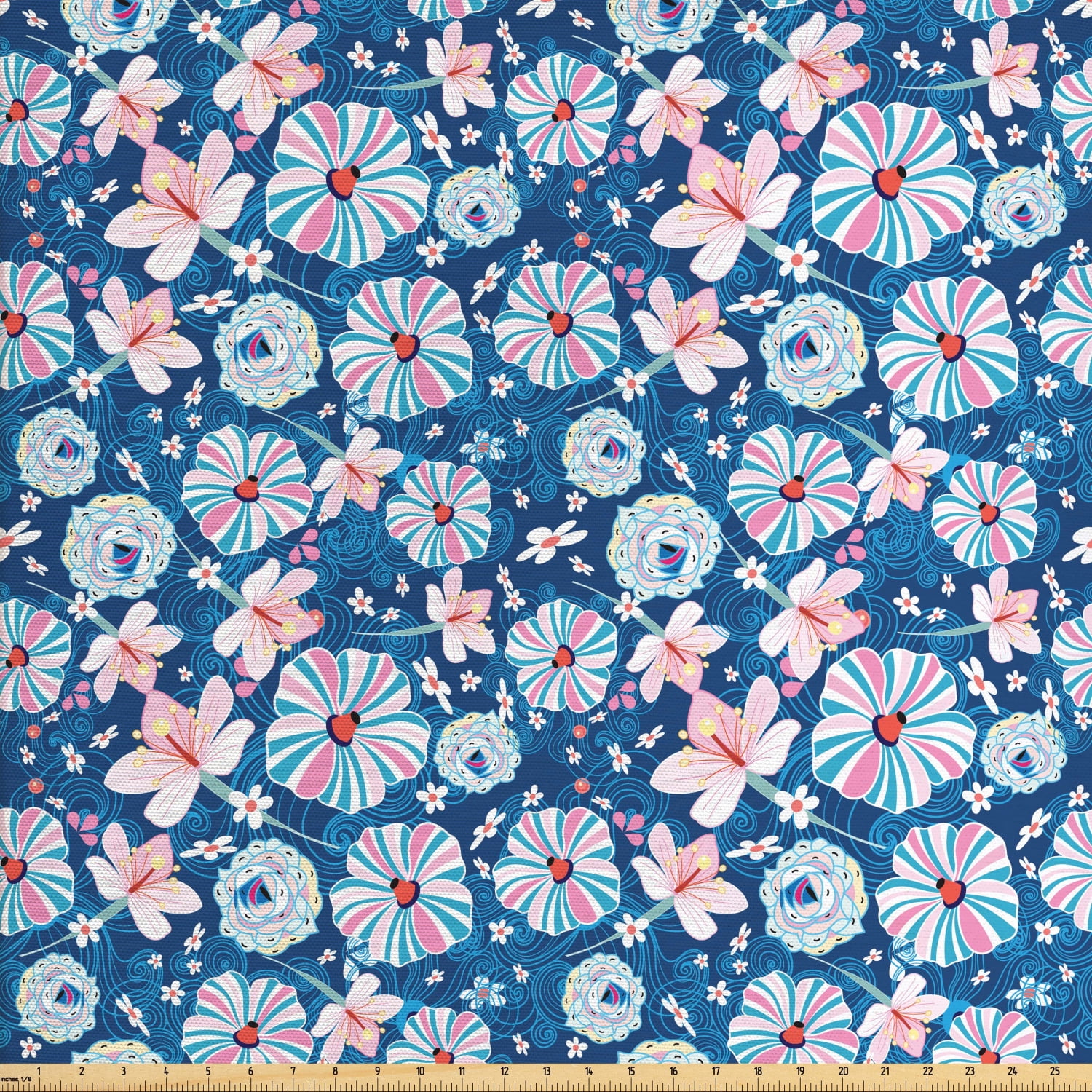 Spring Fabric by the Yard, Seasonal Nature Blooms Colorful Garden Art ...