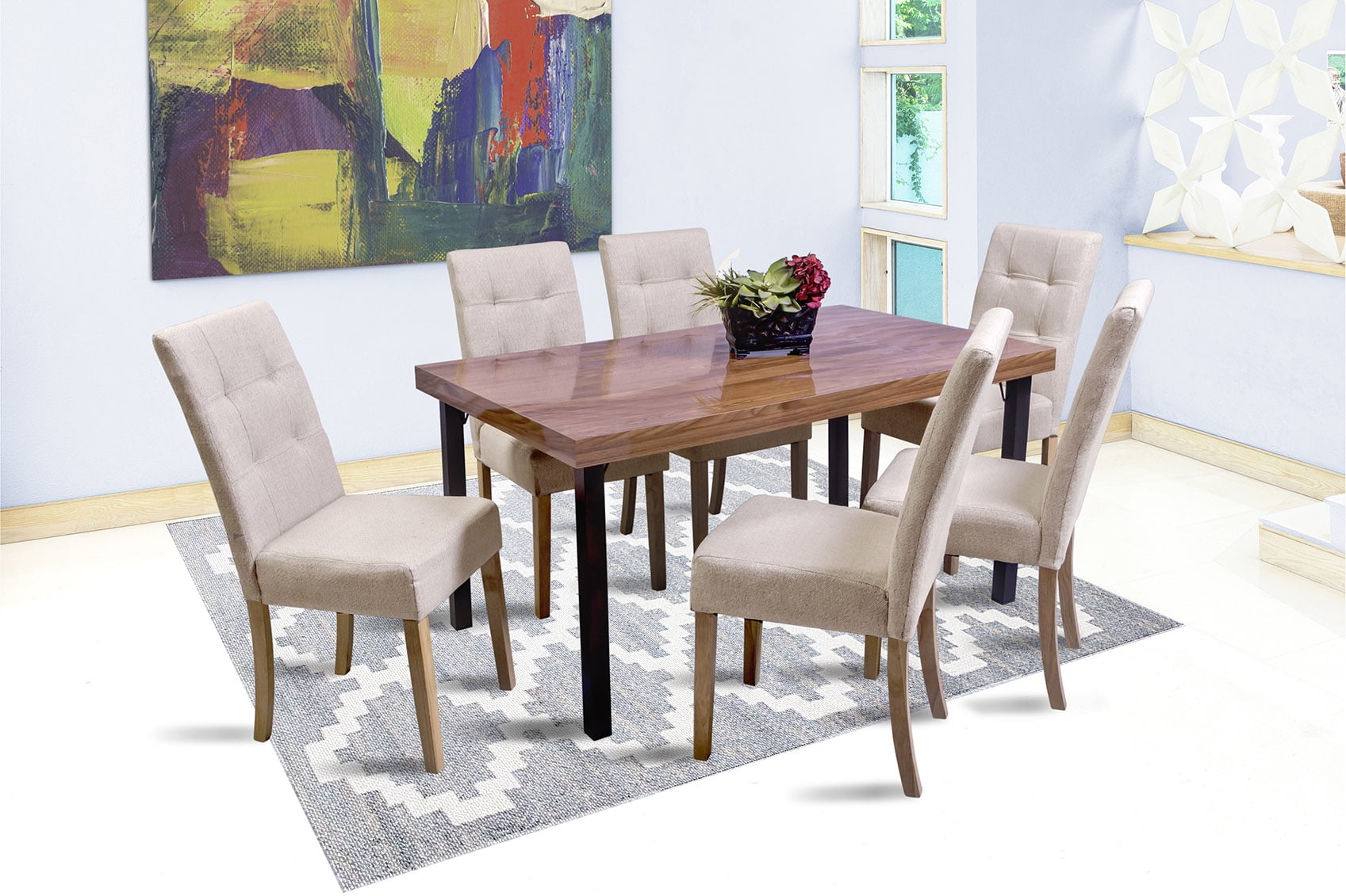 Comedor Angy 6 Sillas en Madera y Cubierta de Formica MOBILKRAFT Modelo ...