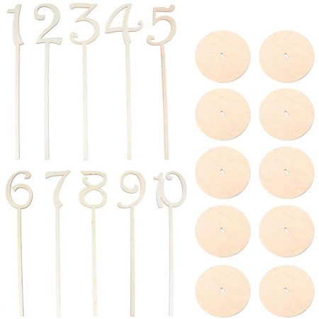 10 Pcs Wedding Table Number Commercial Grade Wooden Number Signs with ...
