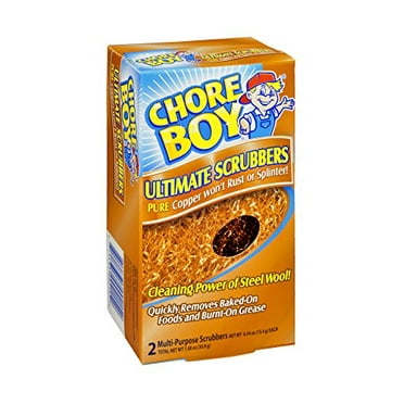 3 Chore Boy Copper Scrubbers Scouring Pad, 100% Pure Copper Steelwool ...