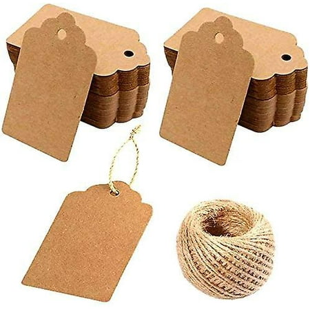 Kraft Paper Tags - 200pcs Kraft Paper Blank Gift Tags With 30 Meters ...