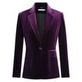AZoiNM Women's Velvet 2 Piece Suit Set, Long Sleeve Notch Lapel Blazer ...