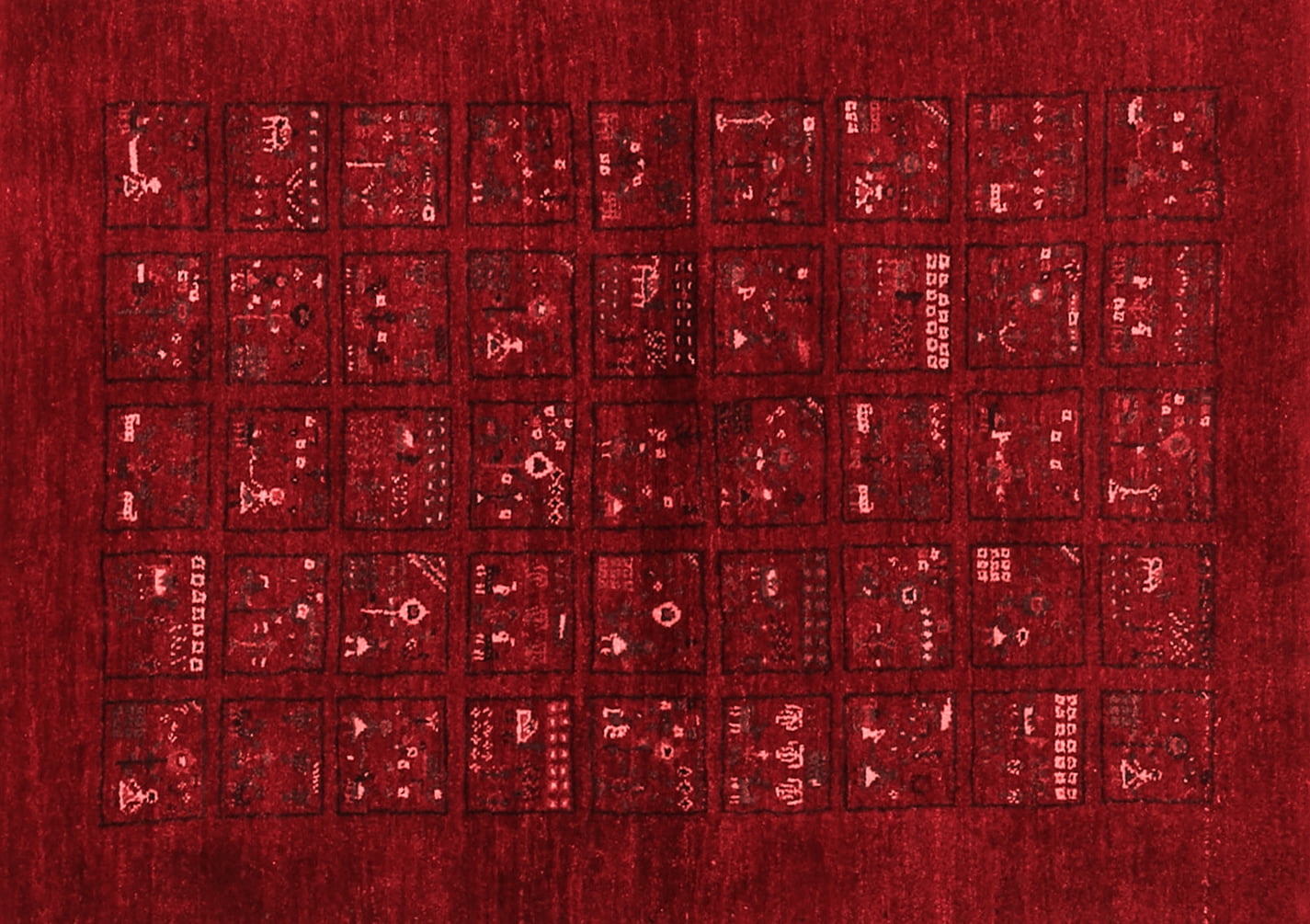 Ahgly Company Indoor Rectangle Abstract Red Contemporary Area Rugs, 2 ...