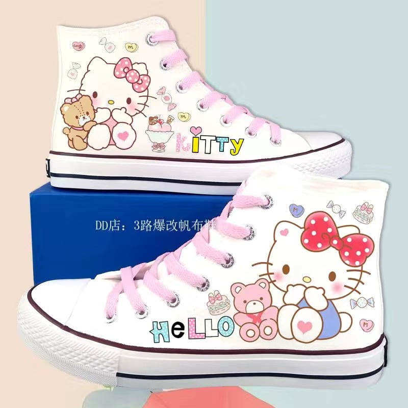 Click here for Yebing Sanrio Kitty Lolita Shoes High Top Canvas S... prices