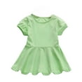 JIAYUE Child Girls Spring Summer Dresses Solid Color Short Sleeve Drop ...