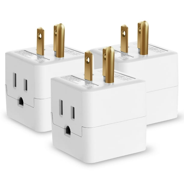 3 Outlet Wall Adapter Tap (3 Pack), Fosmon 3-Prong Portable Travel Mini ...