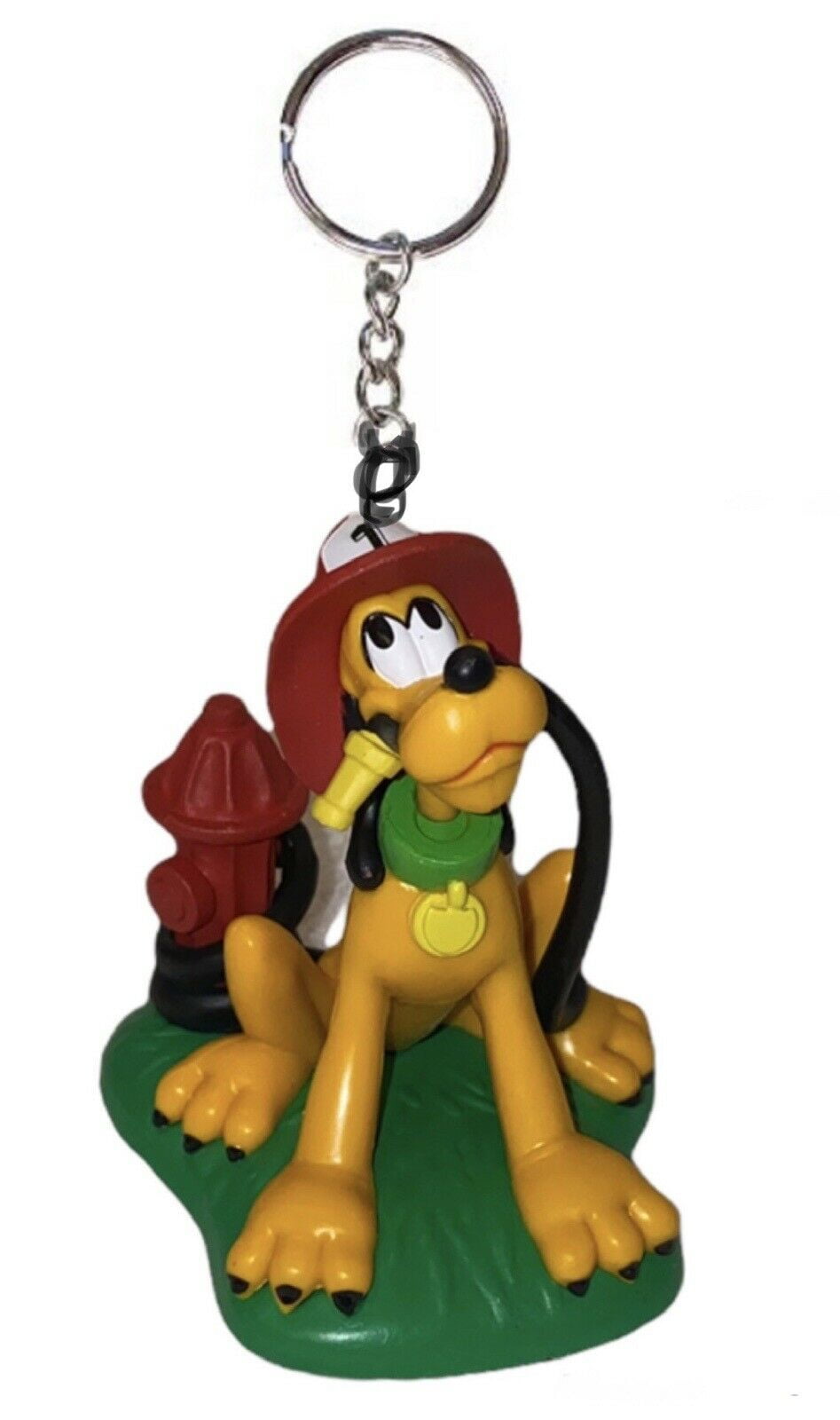 Firefighter Pluto Dog PVC Key Ring Keychain Figure Disney Mickey Charm ...
