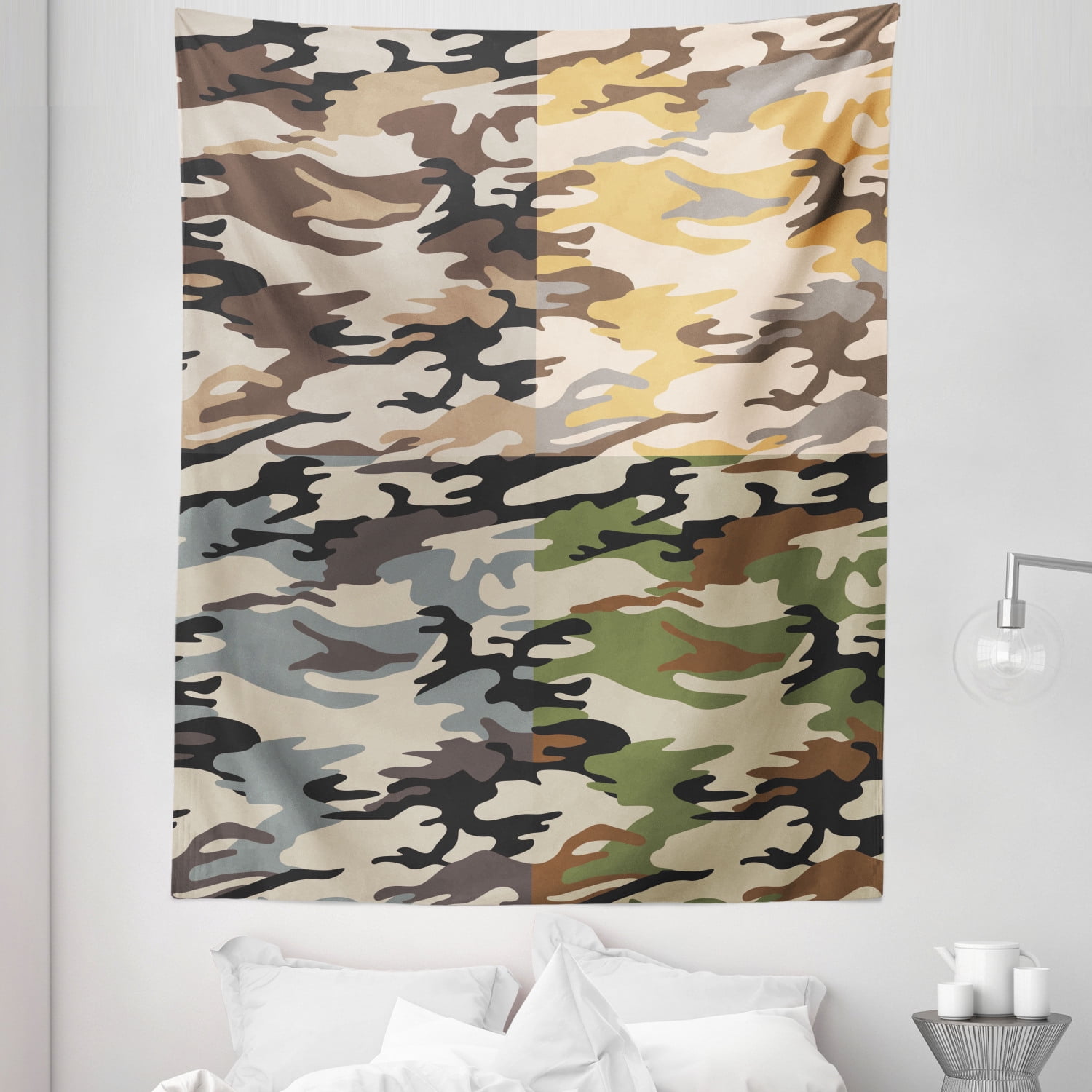 Camo Tapestry, Camouflage Patterns in Colorful Design Going Undercover ...