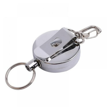 Retractable Key Reel, Heavy Duty Keychain with Carabiner, Steel Cable ...