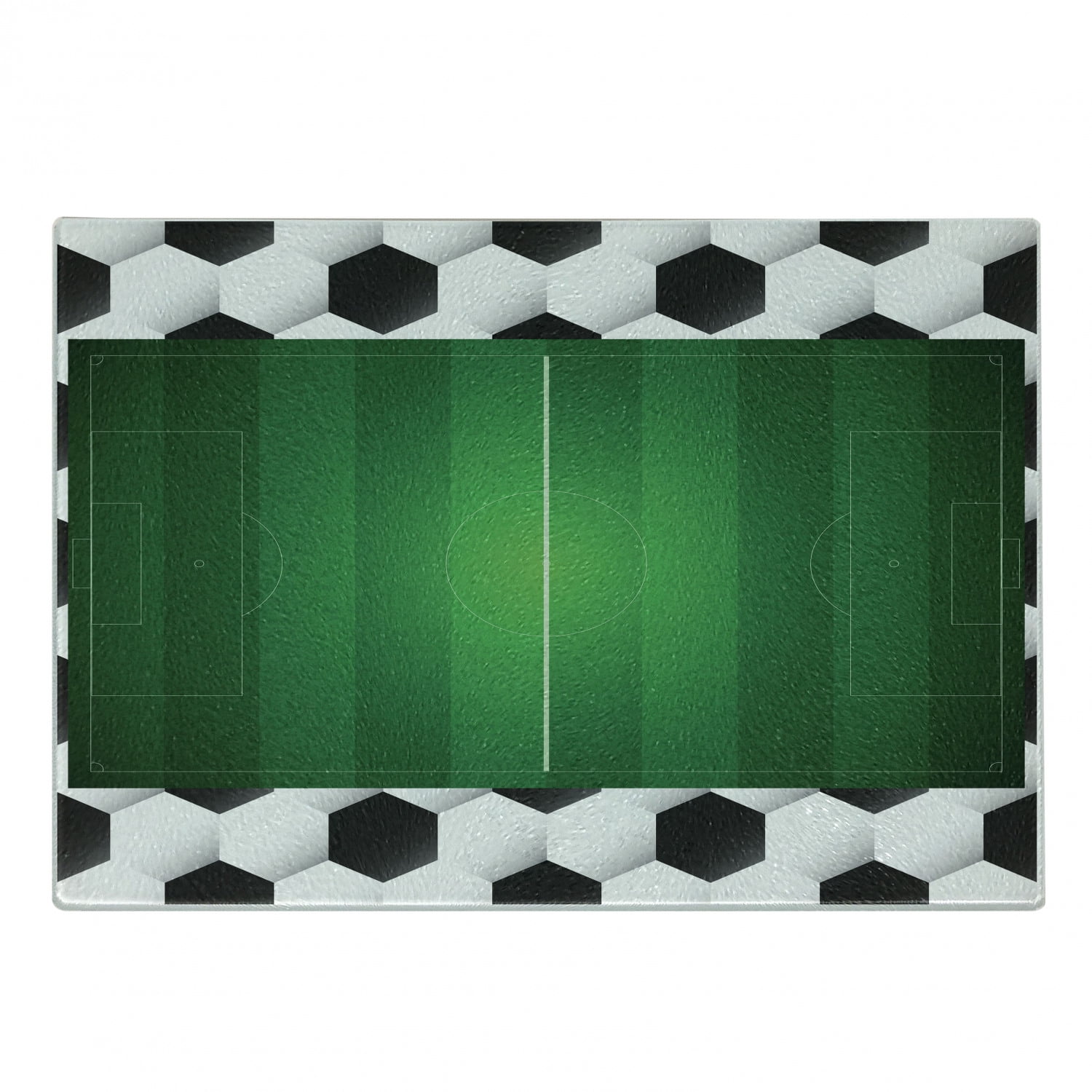 Soccer Cutting Board, Football Field with Hexagonal Ball Pattern Frame ...