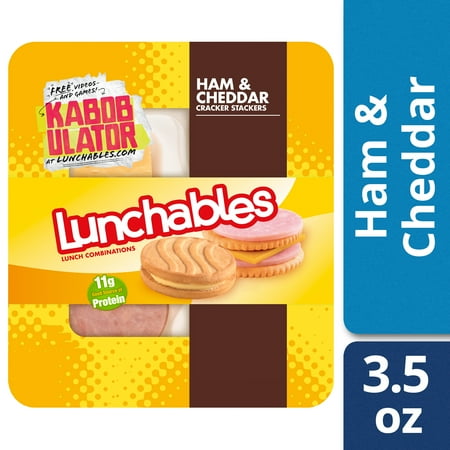 Lunchables Ham & Cheddar with Vanilla Crème Cookie, 3.5oz Tray ...