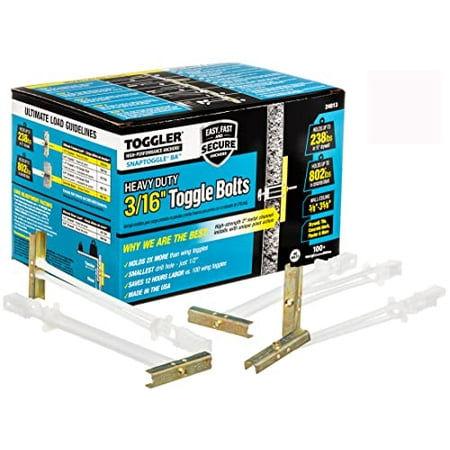 TOGGLER SNAPTOGGLE BA Toggle Anchor, Zinc-Plated Steel Channel, Made in ...