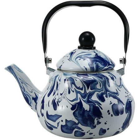 Kettle Enamel Kettle 2L for Induction er Gas Stoves, Large Blue Ice ...