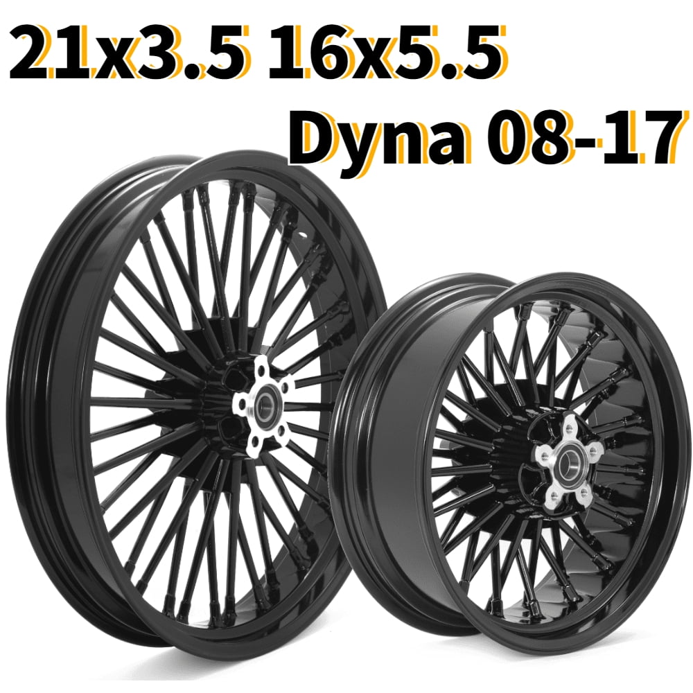 21x3.5 16x5.5 Fat Spoke Wheels Rims for Harley Dyna Fat Bob 2008-2017 ...