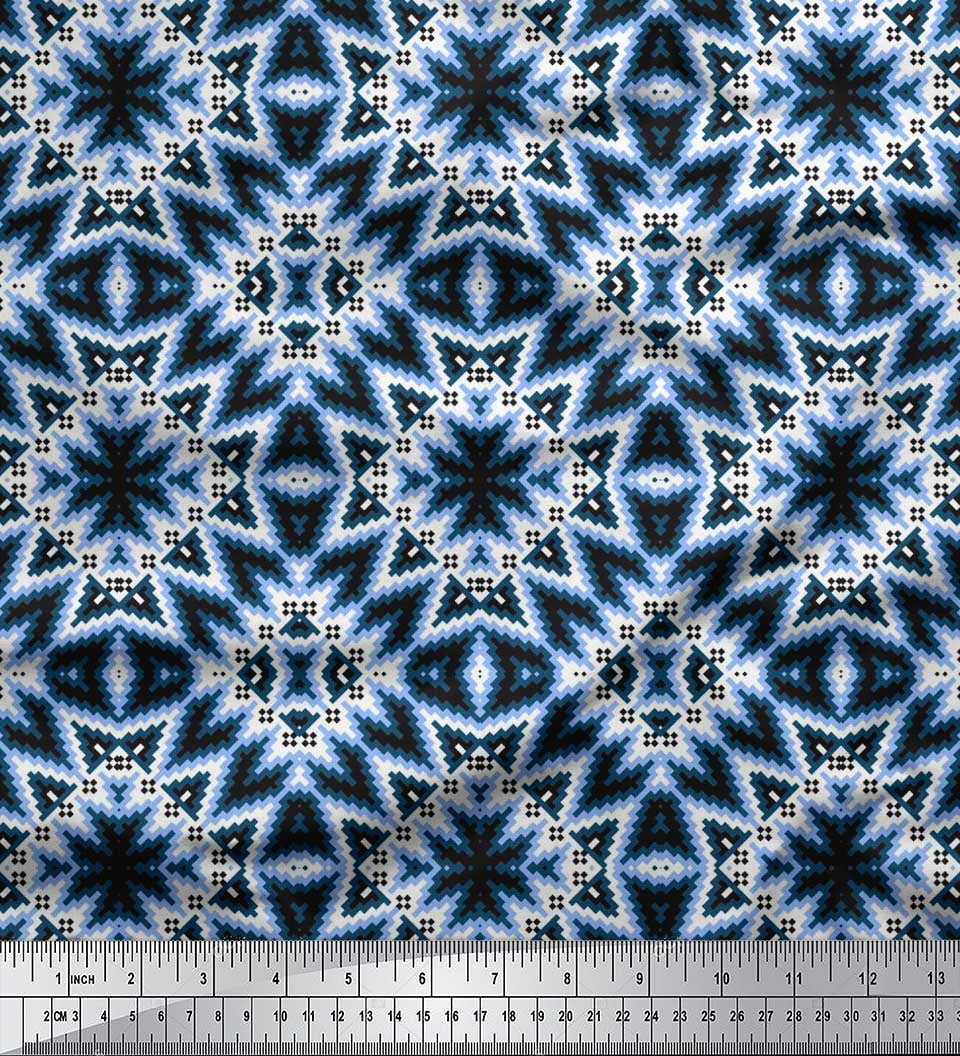 Soimoi Cotton Duck Fabric Aztec Kilim Print Fabric by The Yard 42 Inch ...