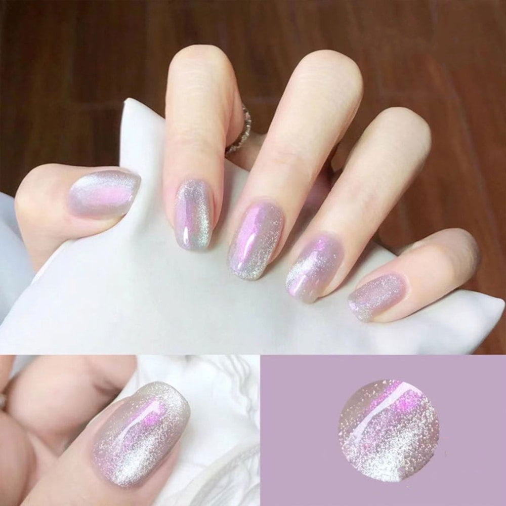 Purple Glitter Fake Nails Chip-Proof Smudge-Proof Fake Nails for ...