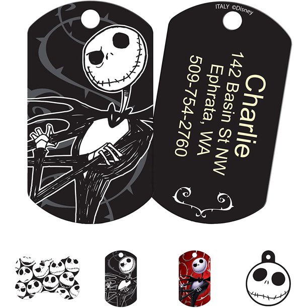ZMLEVE Personalized Pet ID Tags for Jack Skellington Fans, Dog Tags for ...