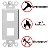 Big-A - 2 Port Decora Wall Plate 1-Gang Keystone Decora Insert, Jack ...