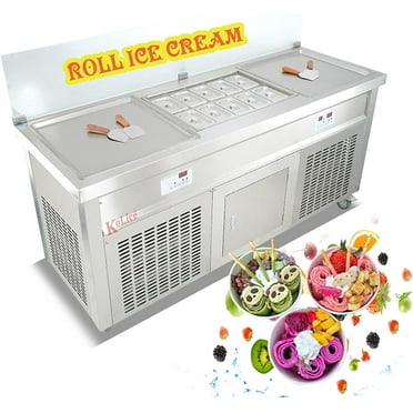 Kolice Commercial 22" Double Round Pans Fried Ice Cream Rolled Machine ...