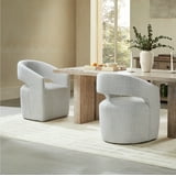 CHITA Modern Curved Dining Kitchen Chair with Caster Wheels & Open Back ...