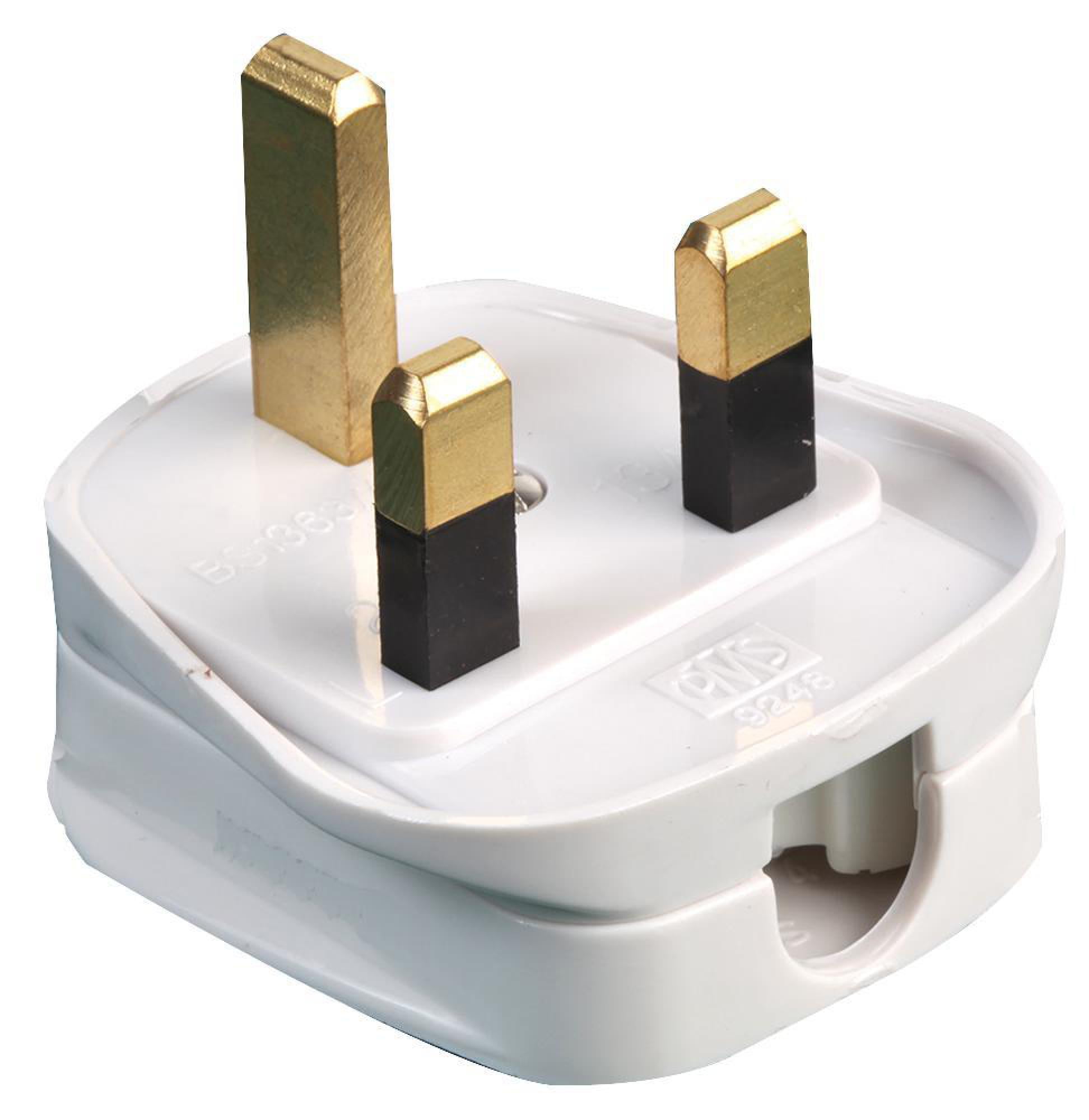 PRO ELEC - UK Mains Plug with Quickfit Cord Grip, 13A, White, Box of 20 ...