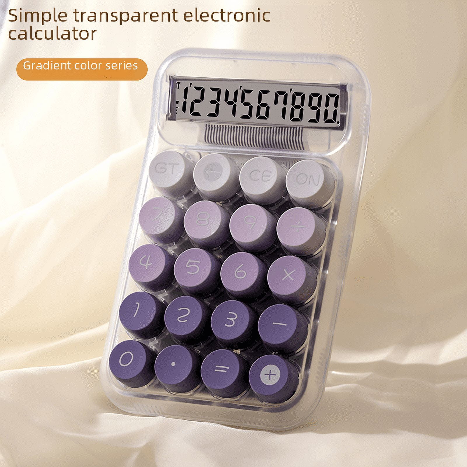 Calculadora de escritorio con teclado mecánico redondo transparente de ...