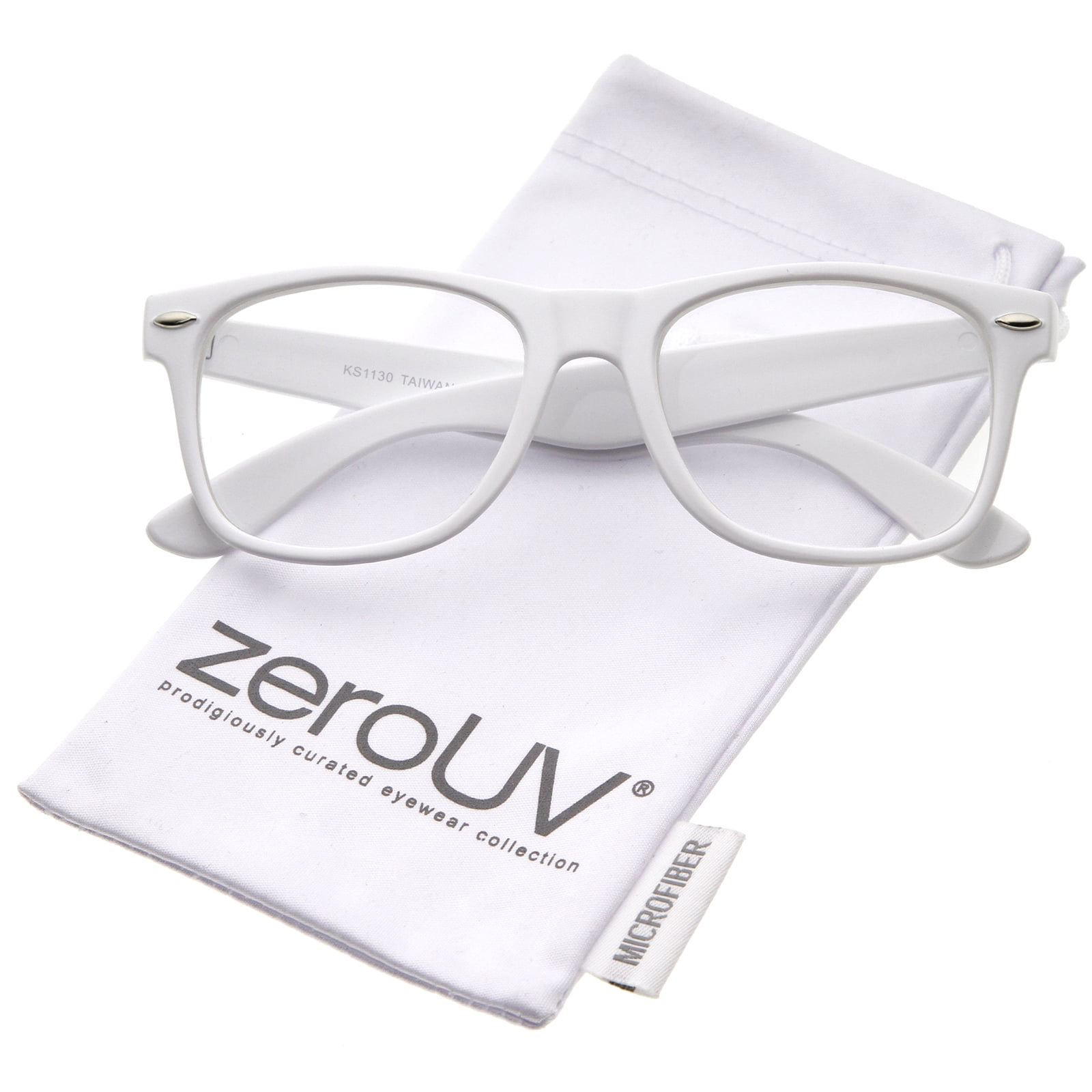 zeroUV Unisex Retro Wide Temple Clear Lens Horn Rimmed Eyeglasses 54mm ...