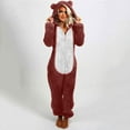 Womens Sherpa Jumpsuit Fleece Onesiesfuzzy Pajama Plush Cute Cat Ear