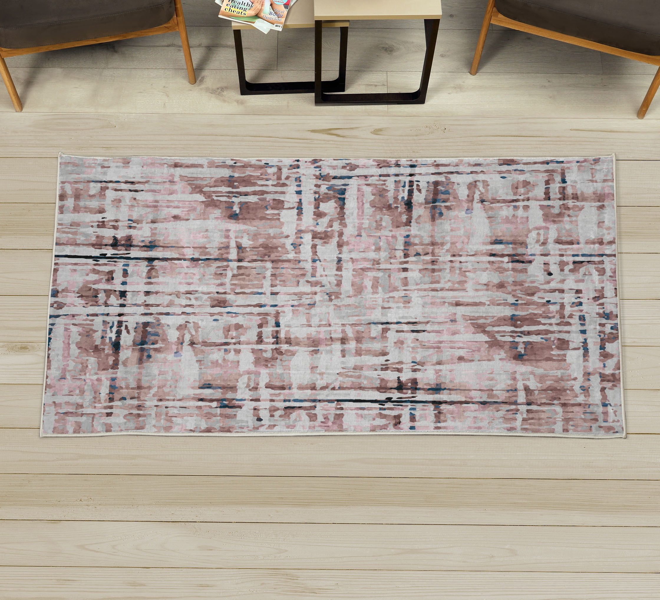 Grunge Decorative Rug, Abstract Paint Manifold Complicated Mixed and ...