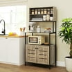 Costway Portable 5-Tier Kitchen Baker's Rack, Mobile Microwave Stand ...