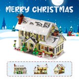 Christmas Snow Village Building Block Set with LED Lights Holiday ...