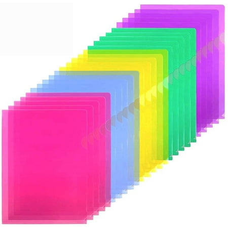 HTWW Clear Document Folder Project Pockets, 25 Pack Clear Plastic ...
