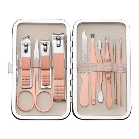 Travel Mini Manicure set Nail Clipper set 10 in 1 Stainless Steel ...