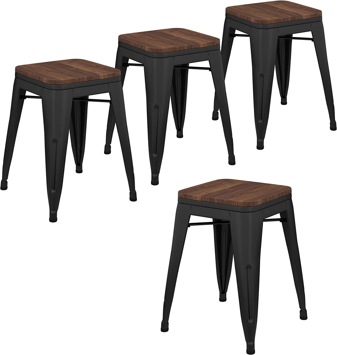 Andeworld 18 inch Stools Metal Dining Chairs Set of 4 Stackable Kids ...