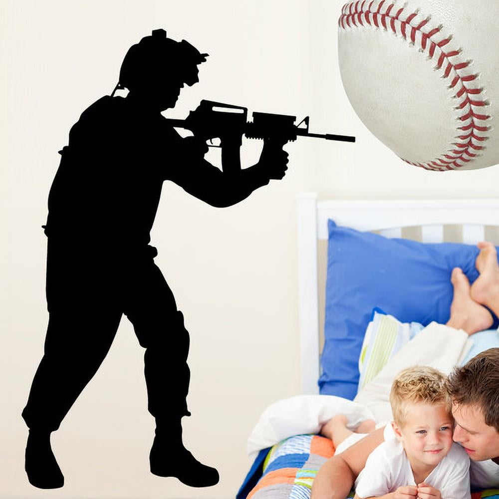 Wallhogs Haynes Military Soldier V Silhouette Cutout Wall Decal ...