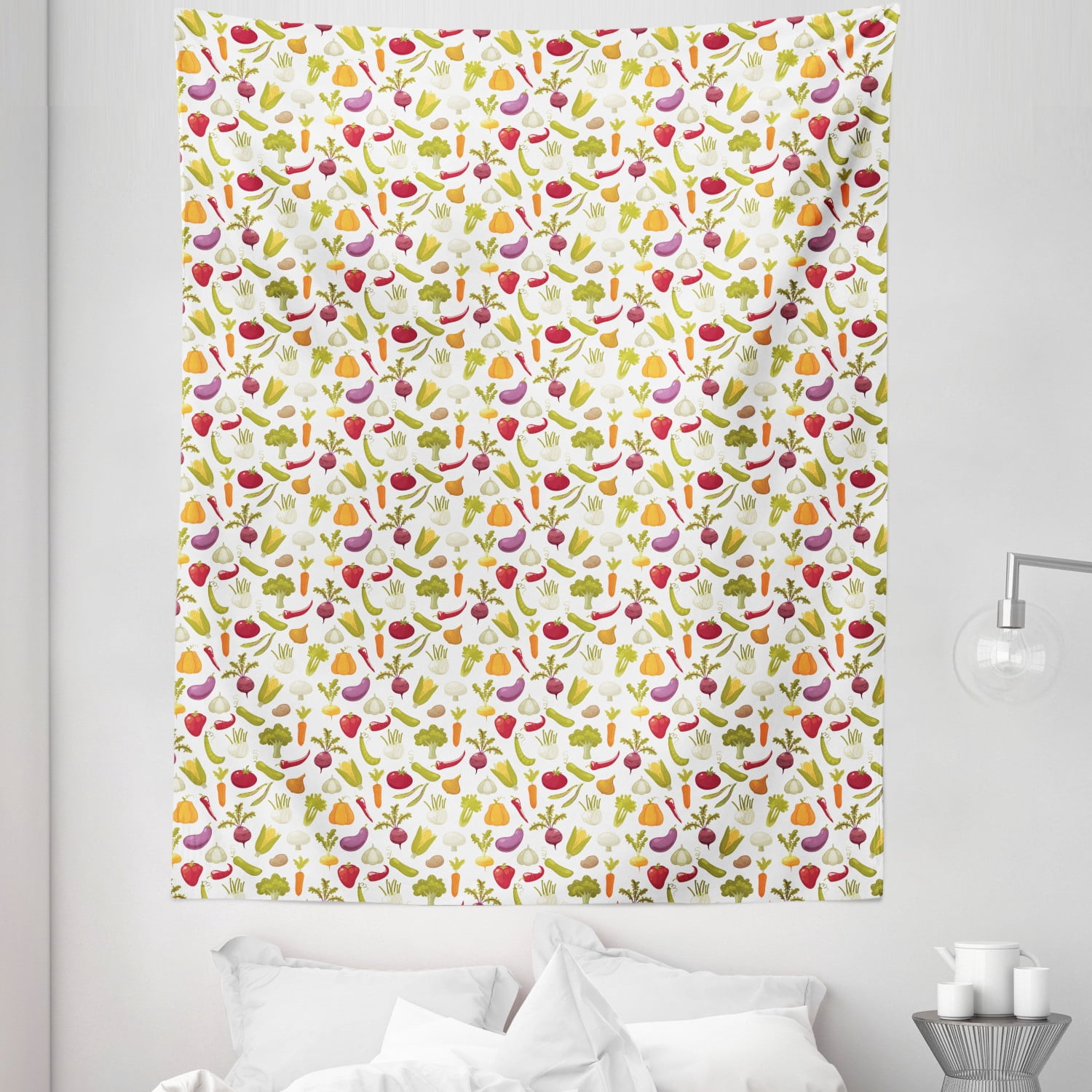 Farmland Tapestry, Vegetable Cartoon Corn Pepper Onion Ecological ...