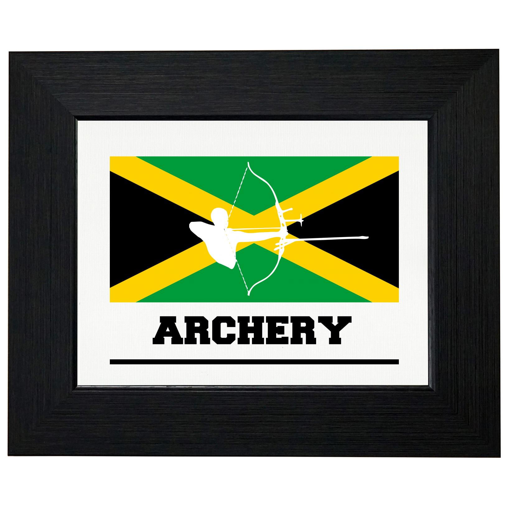 Jamaica Olympic - Archery - Flag - Silhouette Framed Print Poster Wall ...